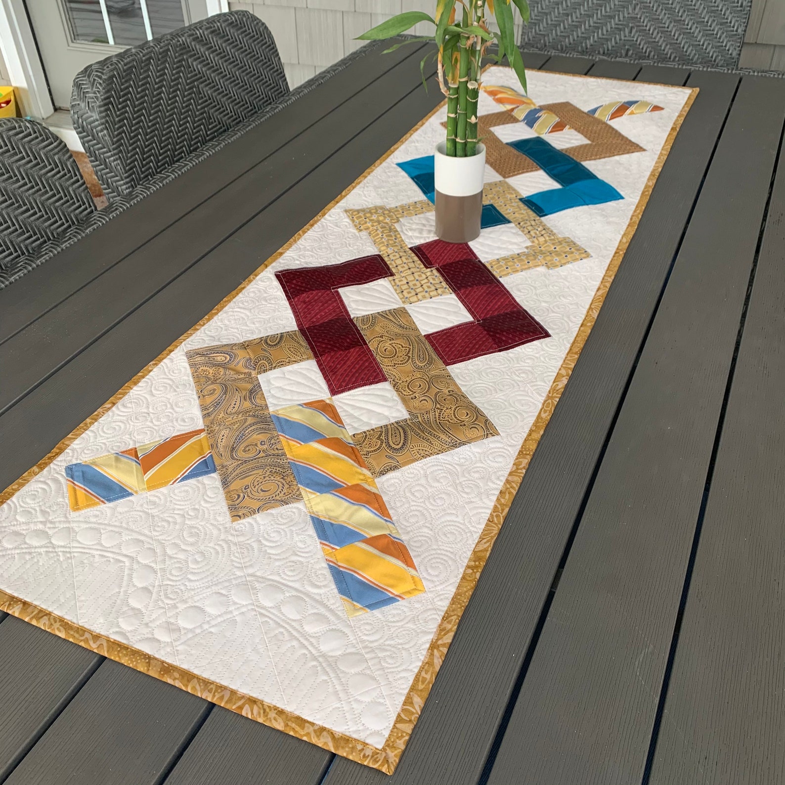 Neck Tie Quilt Memory Table Runner Table Runner Quilt - Etsy