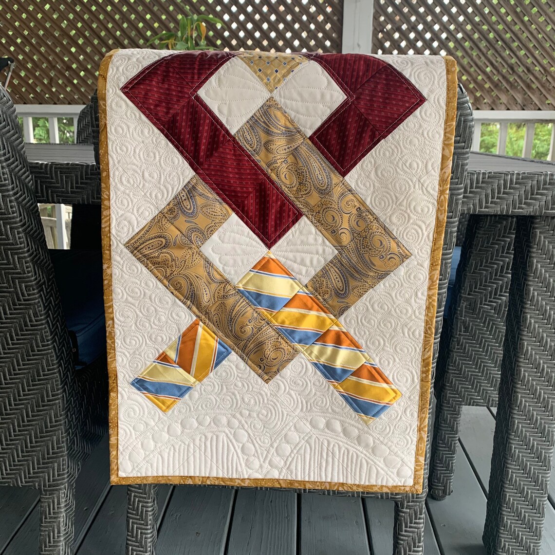 Neck Tie Quilt Memory Table Runner Table Runner Quilt - Etsy