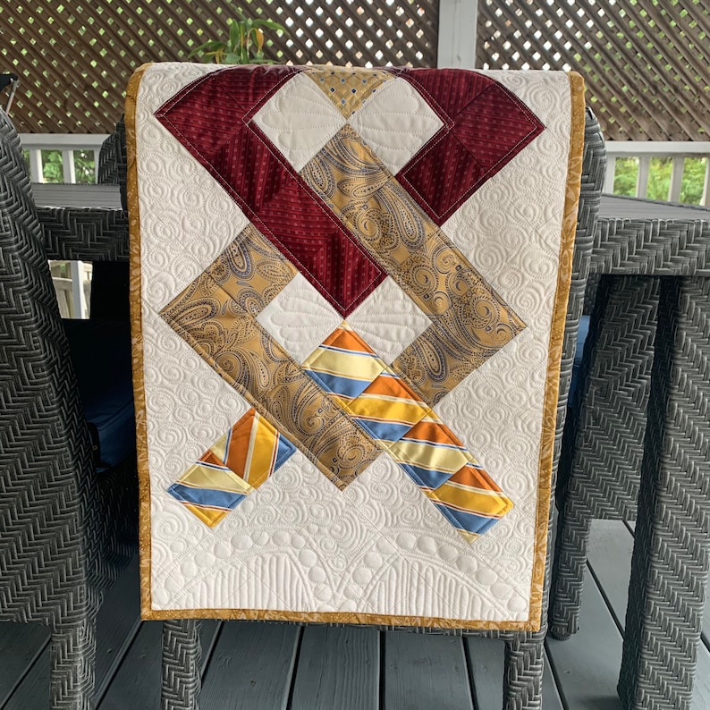 Neck Tie Quilt Memory Table Runner Table Runner Quilt - Etsy