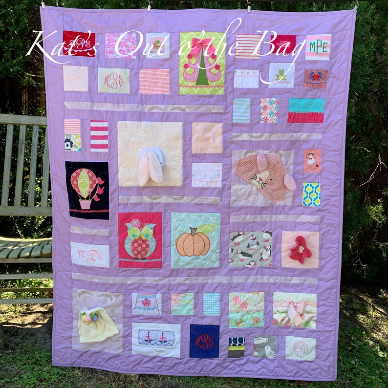 Baby Clothes Quilt MEMORY QUILT First Year Clothes Quilt - Etsy