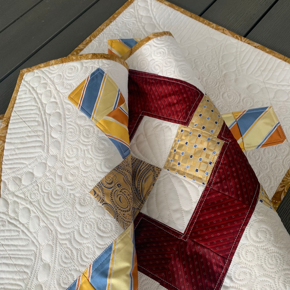 Neck Tie Quilt Memory Table Runner Table Runner Quilt - Etsy