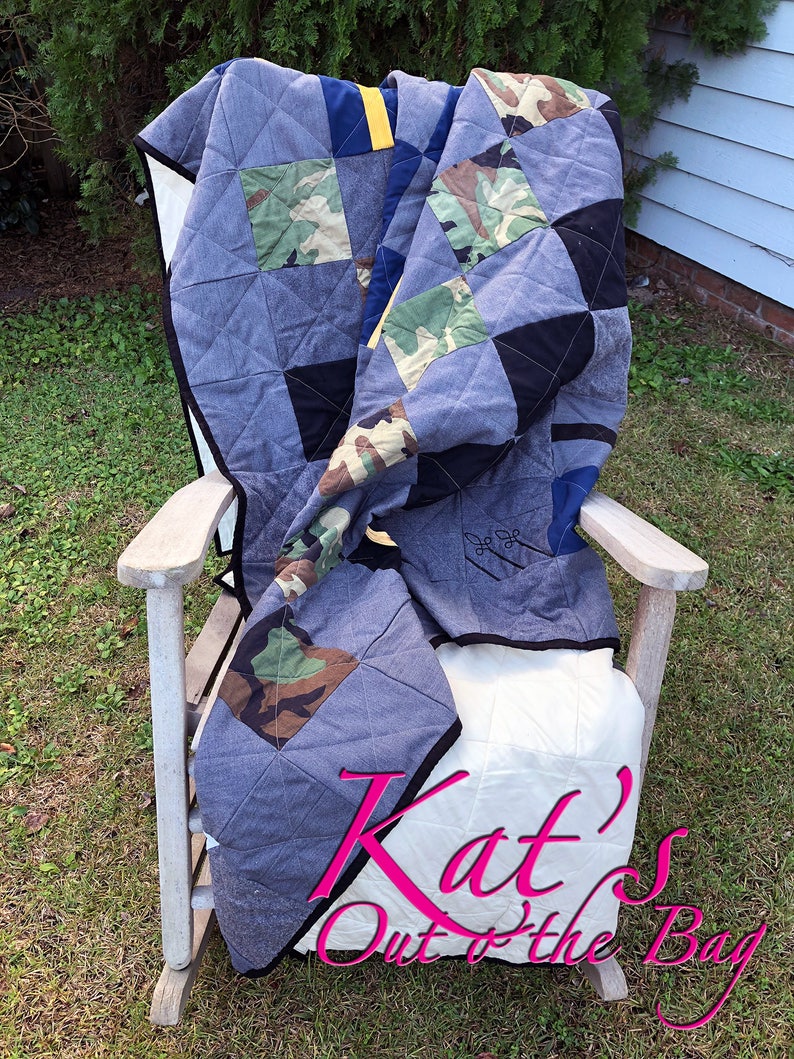 Military Memory Quilt made from uniforms military or | Etsy