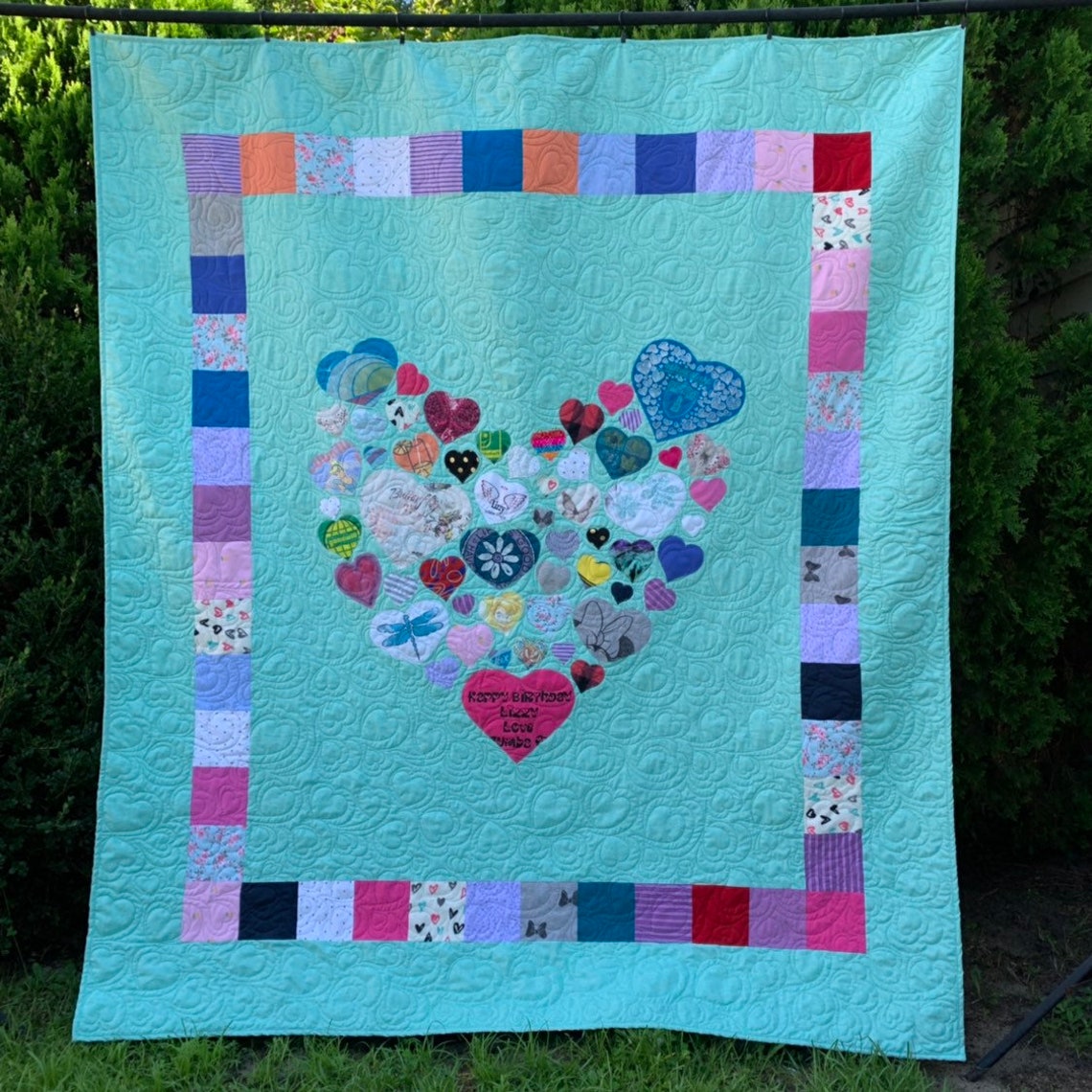 Baby Clothes Quilt Shaped Like a Heart Heart Memory Quilt - Etsy