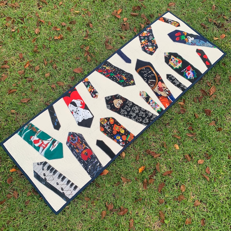 Neck Tie Memory Table Runner Table Runner Quilt Memorial | Etsy