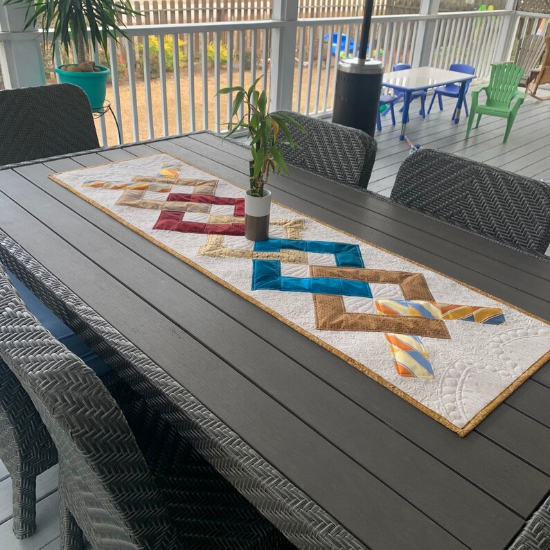 Neck Tie Quilt Memory Table Runner Table Runner Quilt - Etsy