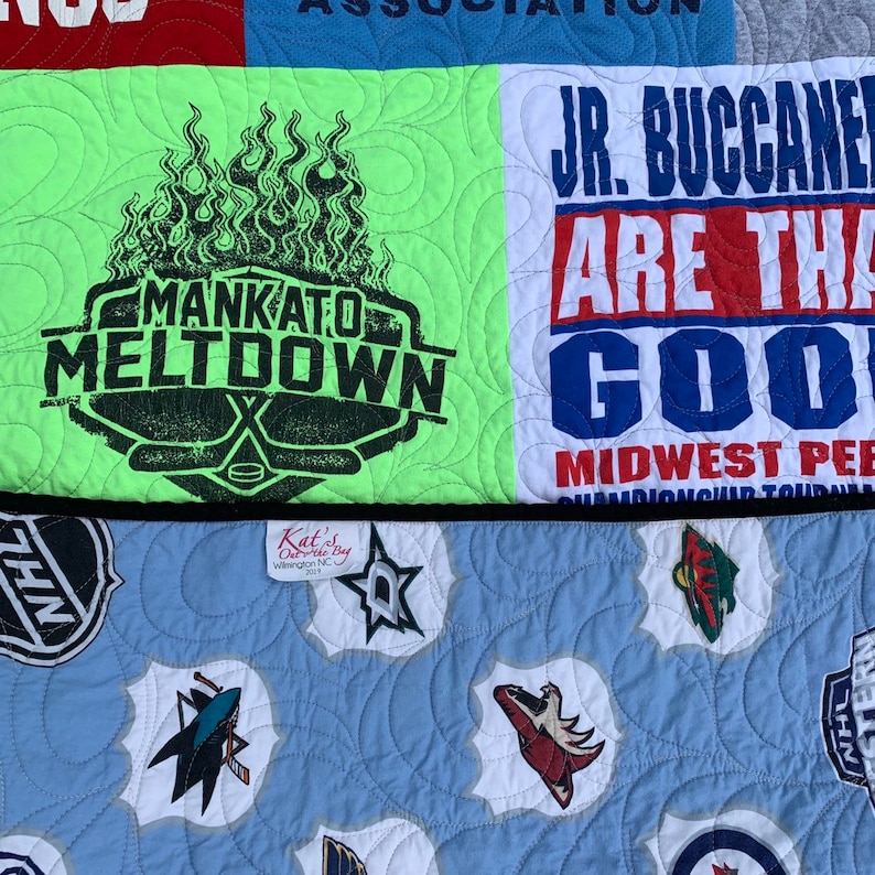Hockey Quilt Made From Hockey Jerseys and Tshirts Memory | Etsy