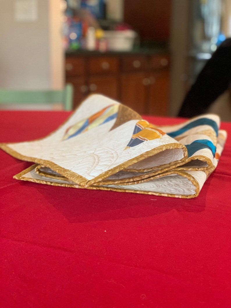 Neck Tie Quilt Memory Table Runner Table Runner Quilt - Etsy