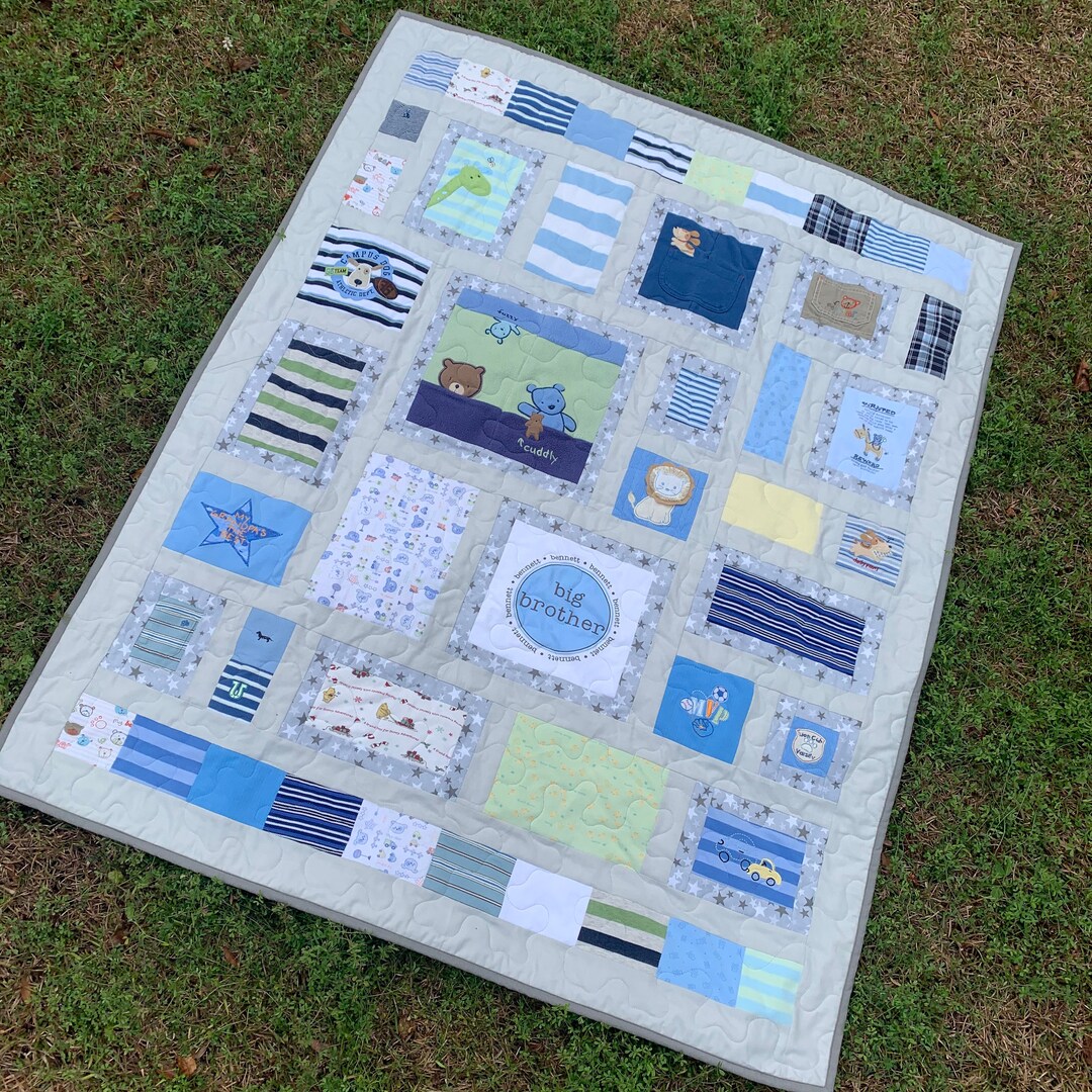 Baby Clothes Quilt Made With Your Choice of Fabric, Keepsake, Blanket ...