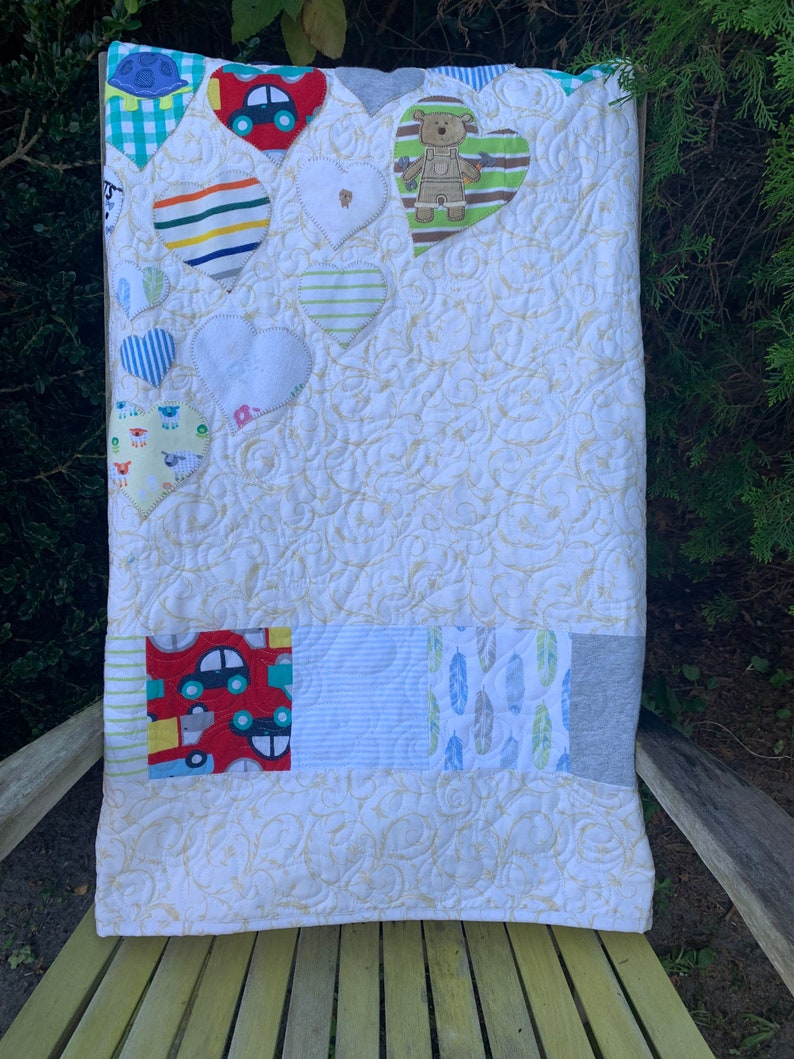 Baby Clothes Quilt Shaped Like a Heart Heart Memory Quilt - Etsy