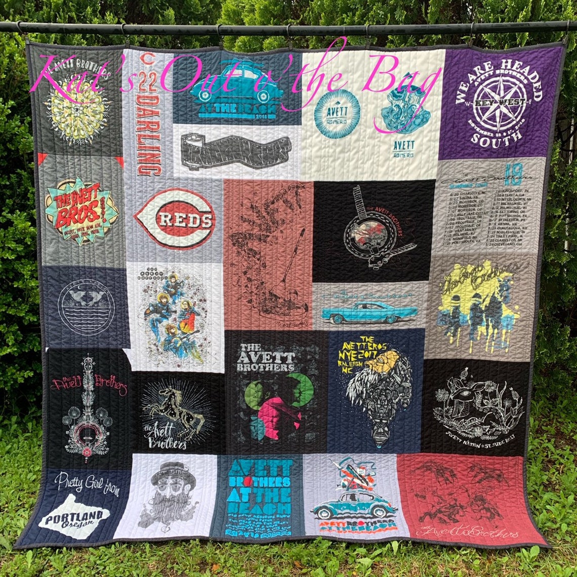 Tshirt Quilt Made From Band or Concert T-shirts. Custom Made - Etsy