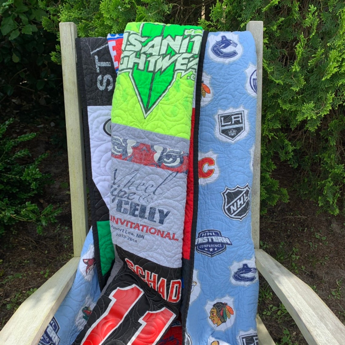 Hockey Quilt Made From Hockey Jerseys and Tshirts Memory | Etsy