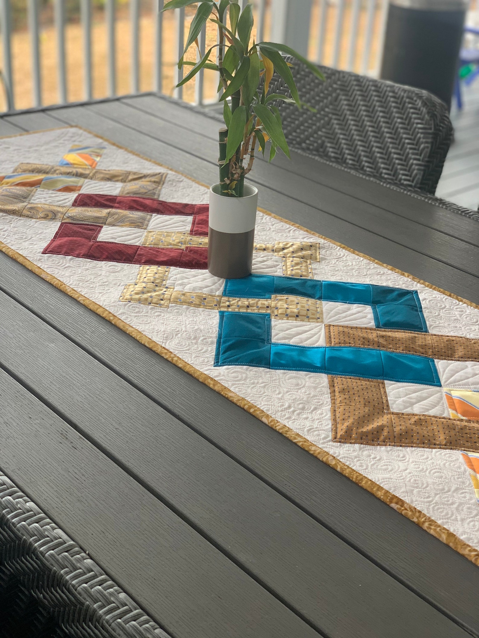 Neck Tie Quilt Memory Table Runner Table Runner Quilt - Etsy