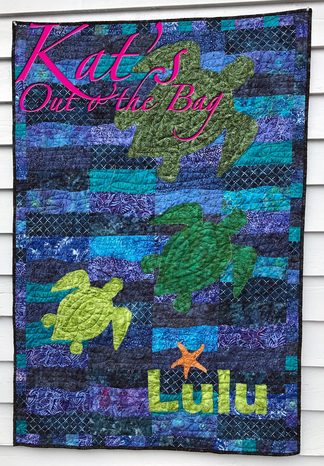 Triple Sea Turtle Quilt | Seaturtle Blanket | Custom Turtle Set of ...