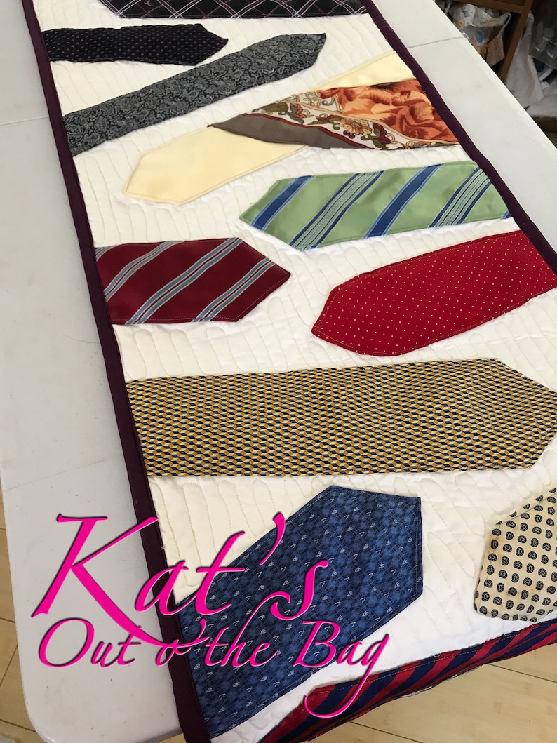Neck Tie Memory Table Runner Table Runner Quilt Memorial - Etsy