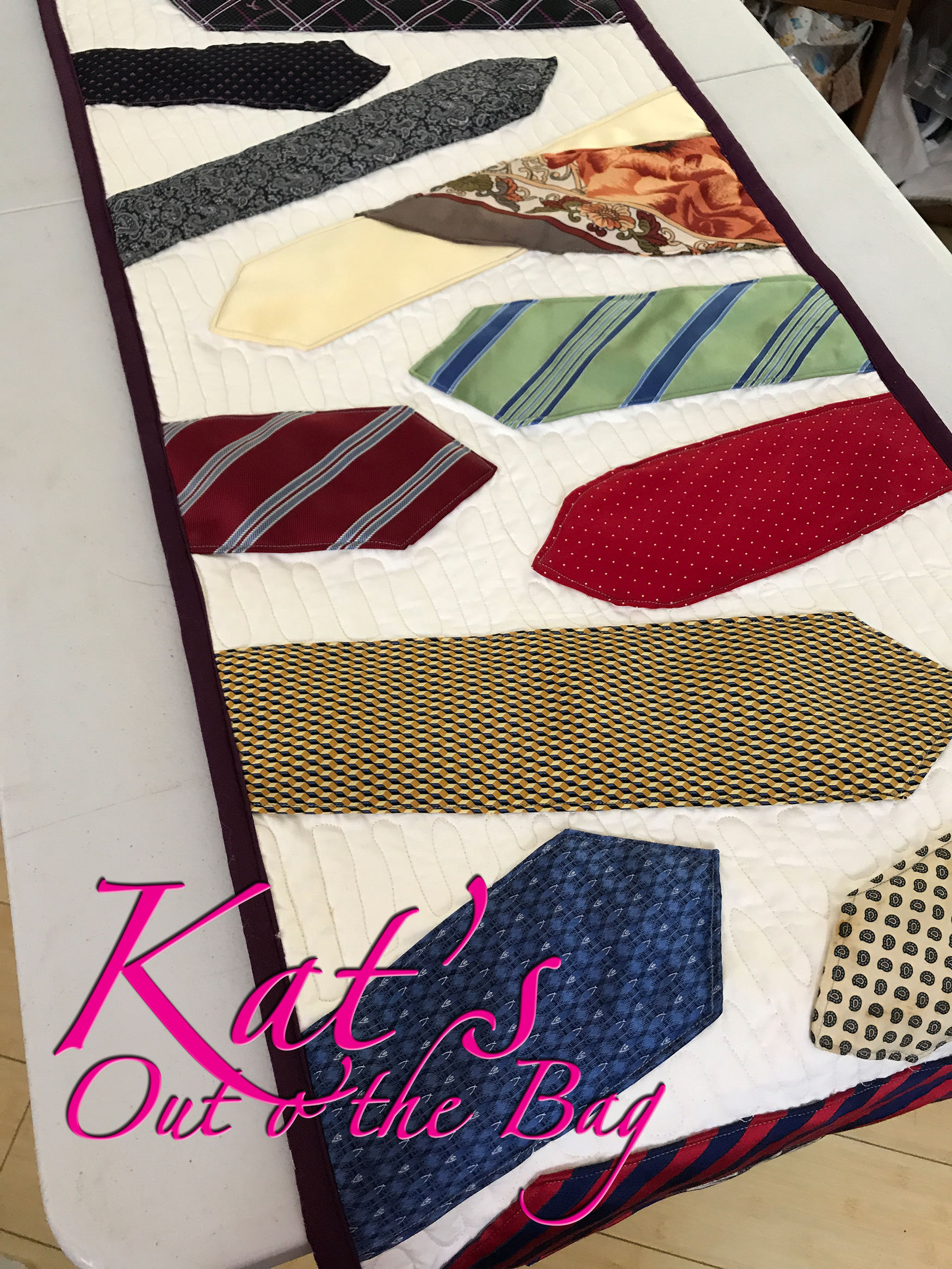 Neck Tie Memory Table Runner Table Runner Quilt Memorial - Etsy.de