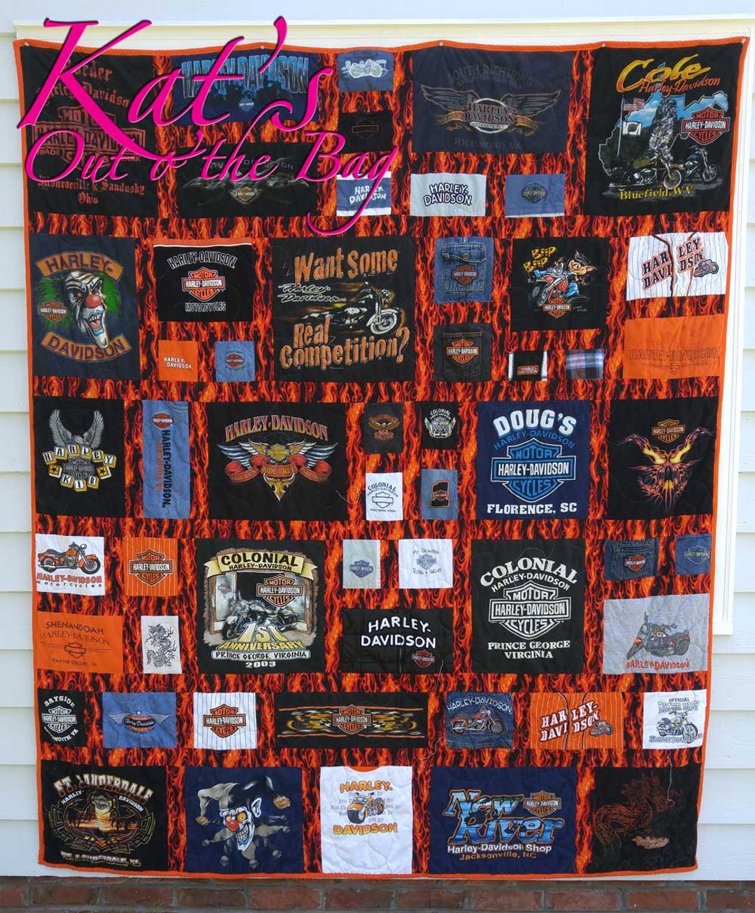 MEMORY T-SHIRT QUILT | Harley Davidson Tee Shirt Quilt | Harley Tshirt ...