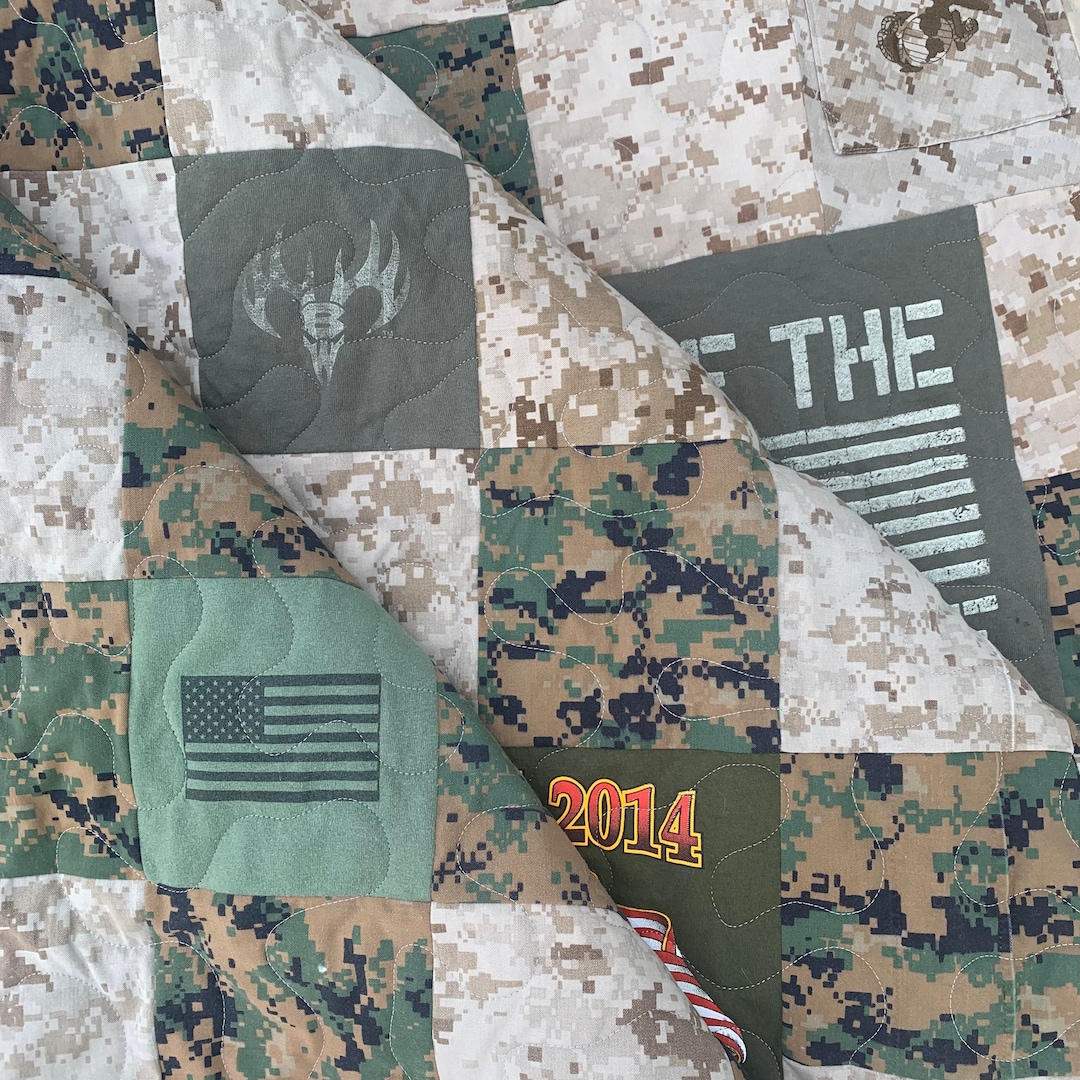 Military Memory Quilt Made From Fatigues or Military Uniforms | Fatigue ...
