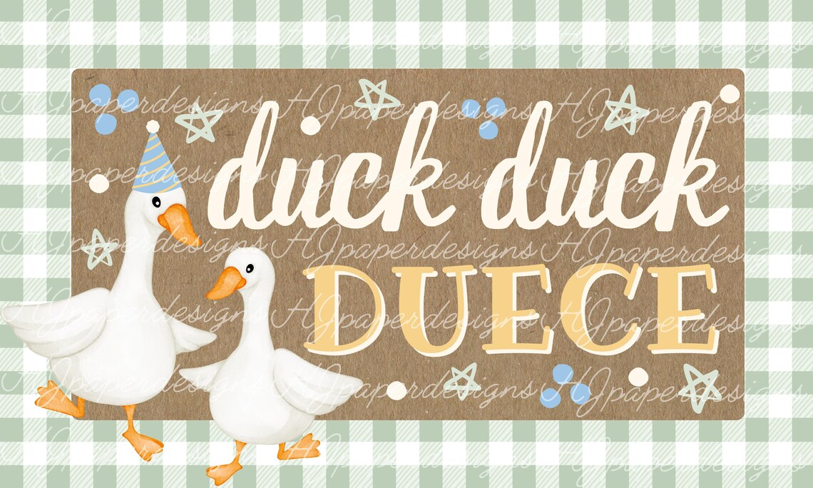 Painted Banner Template | Birthday Banner | Duck Duck Deuce Banner ...