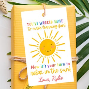 Editable Teacher Appreciation Week Gift Tags, Summer Thank You Teacher ...