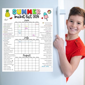 Kids Summer Activity Poster Printable, 2024 Kid's Summer Bucket ...