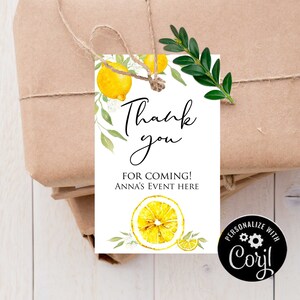 LEMON Gift Tags Lemon Party Favor Tags Lemon Baby Shower Gift - Etsy
