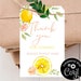 LEMON Gift Tags Lemon Party Favor Tags Lemon Baby Shower Gift Tags Main ...
