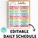 Kids School Schedule Printable Schedule for Kids Daily Schedule ...