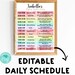 Kids Editable School Schedule Printable Rainbow Schedule for Kids Daily ...