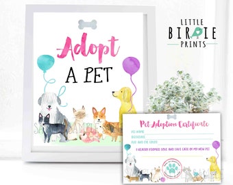 Adopt a Pet Certificate Party Digital File: pet ADOPTION - Etsy Canada