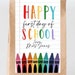 Back to School Gift Tag Template Printable Rainbow First Day of School ...