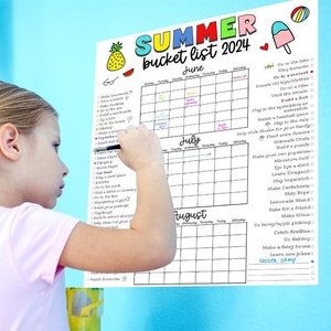 Kids Summer Activity Poster Printable, 2024 Kid's Summer Bucket ...