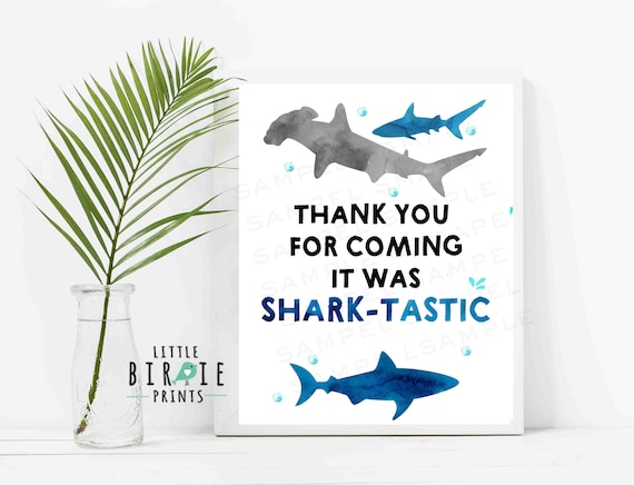 SHARK Birthday Party Thank You for Coming Sign Shark Sign - Etsy