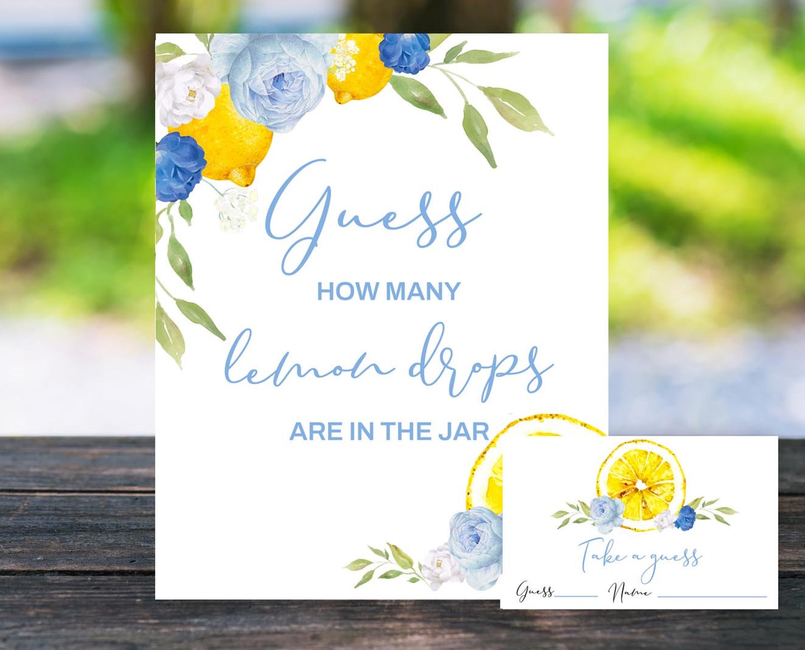 Lemon Baby Shower Guess How Many Lemon Drops Are in the Jar | Etsy