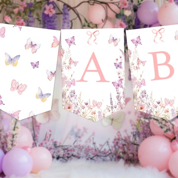 Butterfly Birthday Banner - Etsy