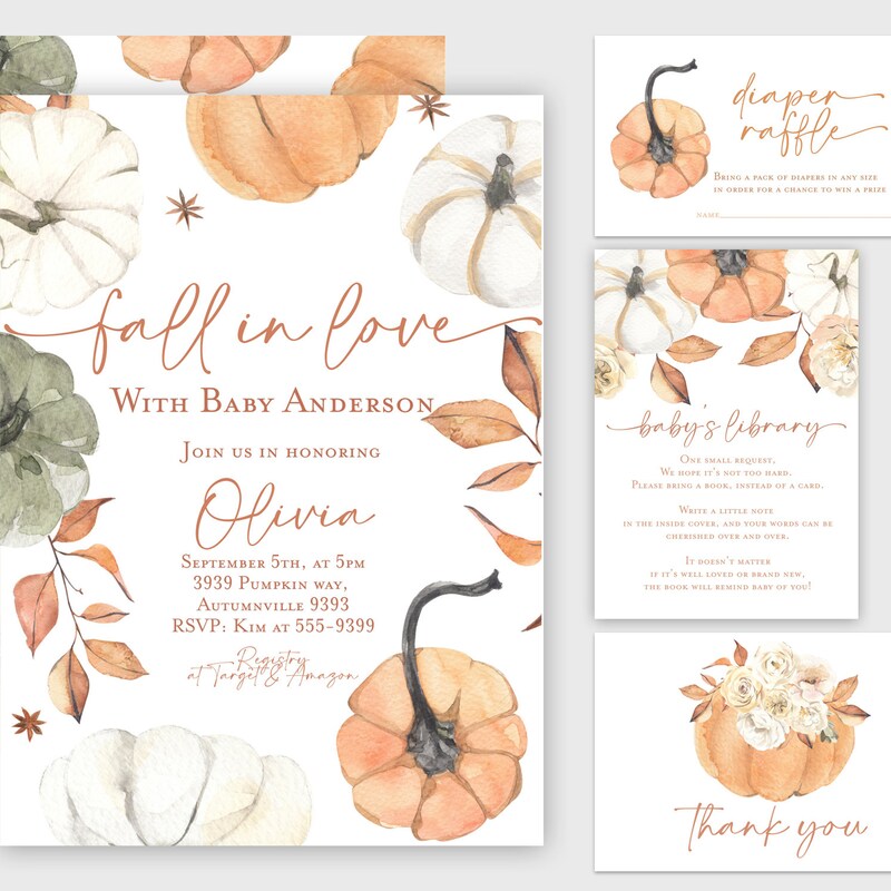 Fall Baby Shower Invitations - Etsy