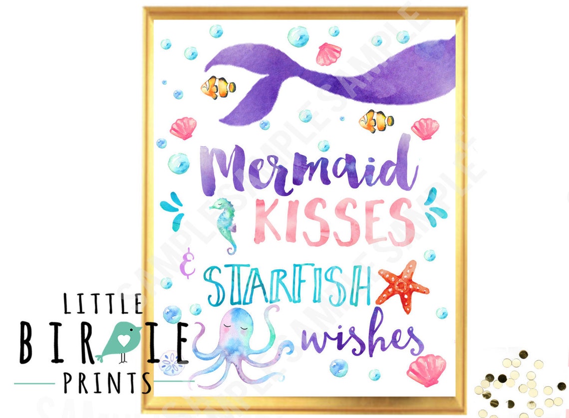 MERMAID Party Sign Mermaid Party Sign Be a Mermaid in a Sea of Fish ...