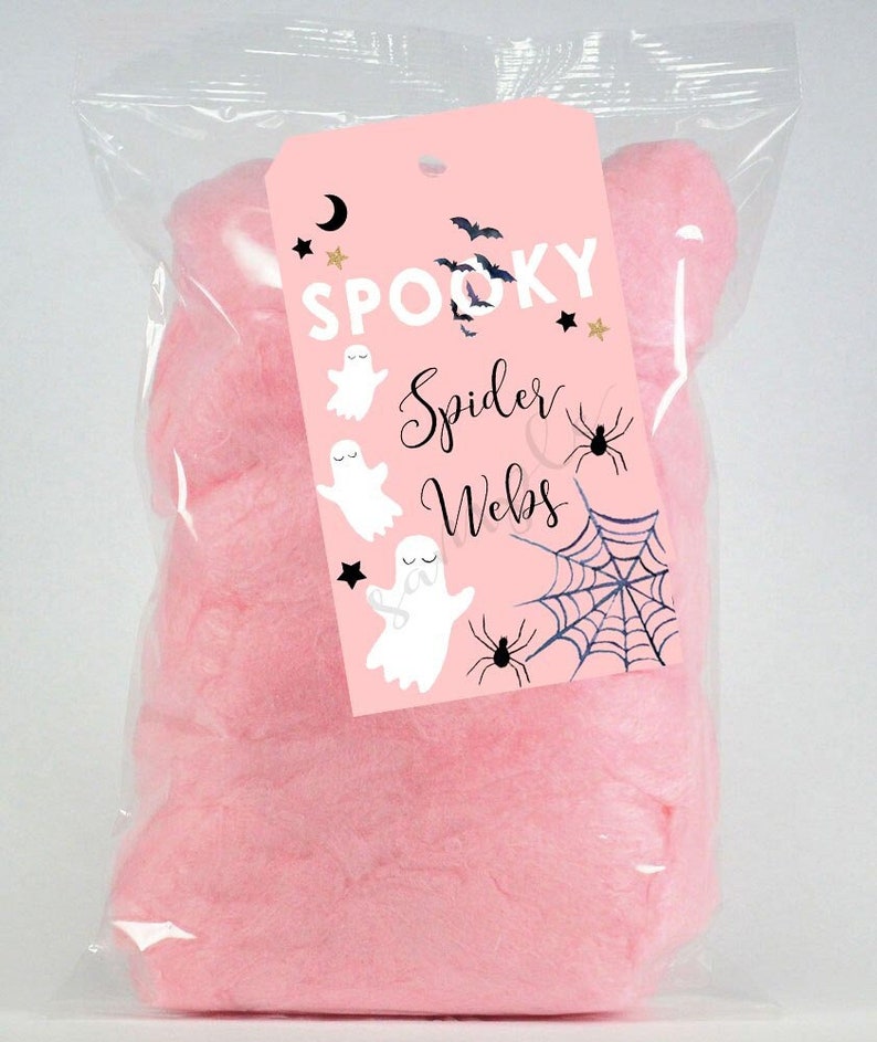 Cotton Candy Favor Tags Halloween Spooky Spider Webs Tags Halloween ...