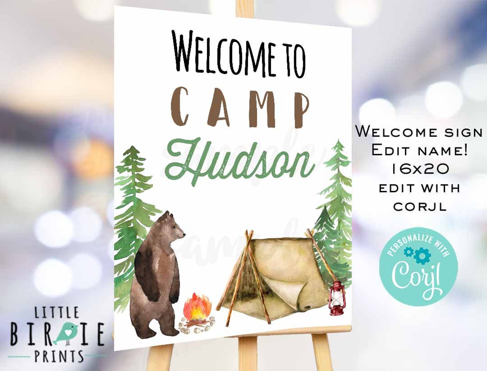 One Happy Camper Birthday Decorations Welcome Sign One Happy - Etsy