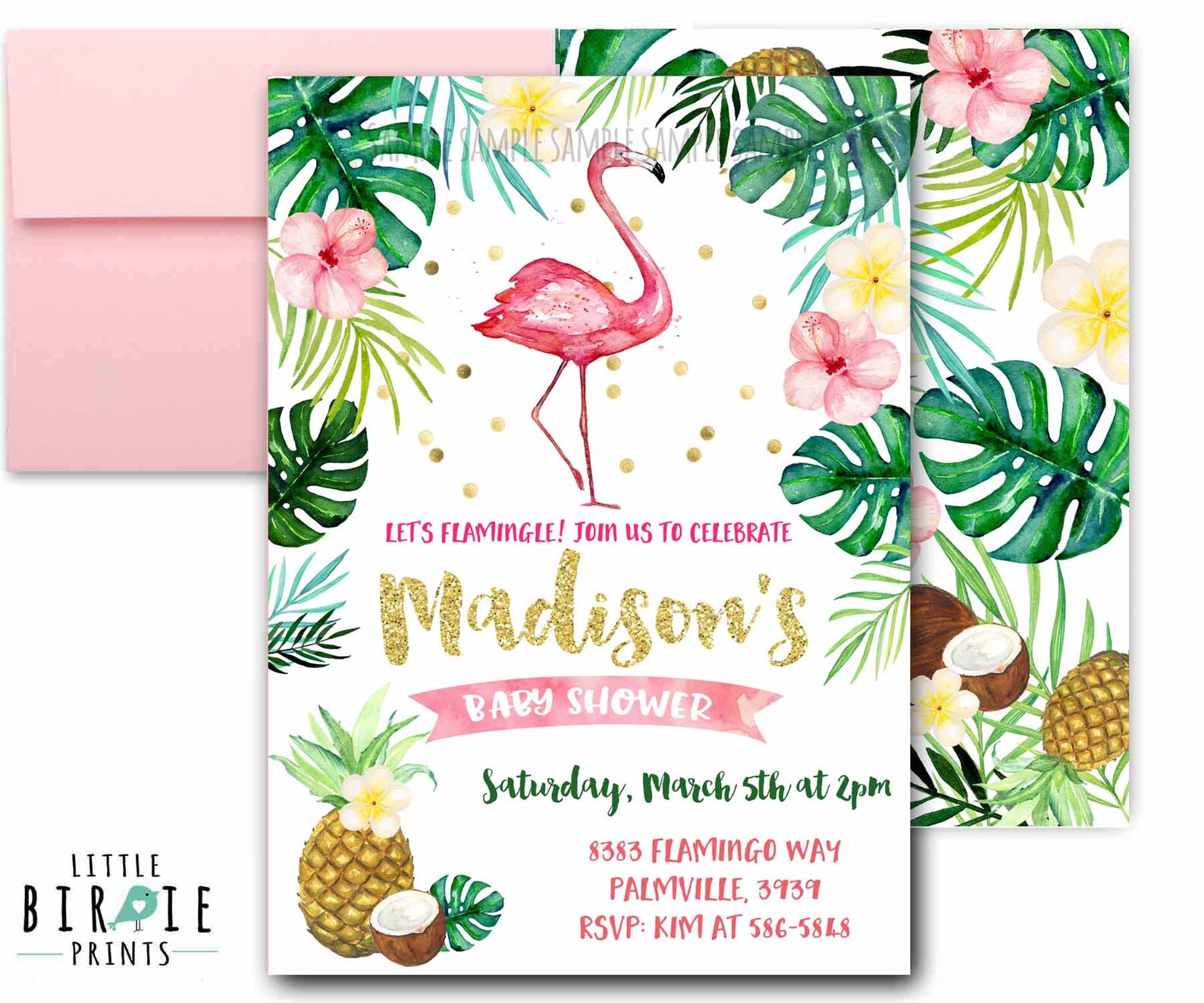 Flamingo Banner Tropical Flamingo Birthday Party Banner - Etsy