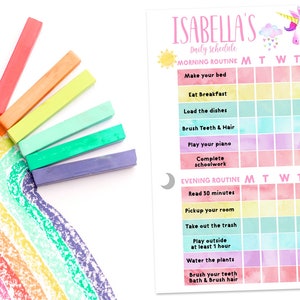 Unicorn Chore Chart Editable Rainbow Reward Chart Instant Download ...