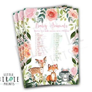 Woodland Baby Shower Game Girl, Baby Scramble, Baby Word Scramble, Girl ...