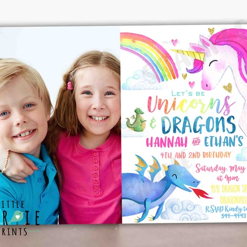 Unicorn and Dinosaur Birthday Party Welcome Sign Unicorns and | Etsy