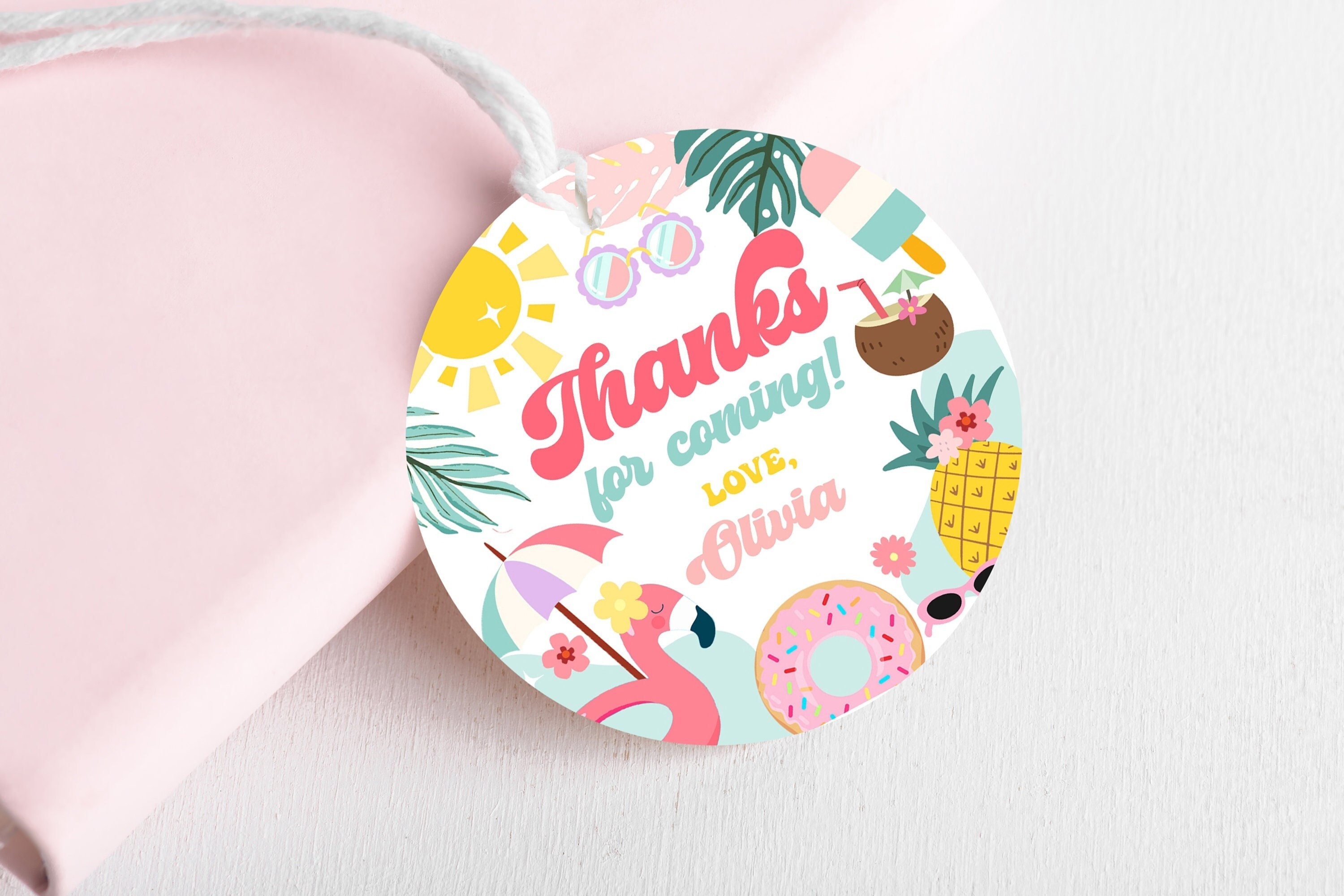 Pool Party Birthday Favor Tags, Two Cool Party Favor Tags, Dive Into ...