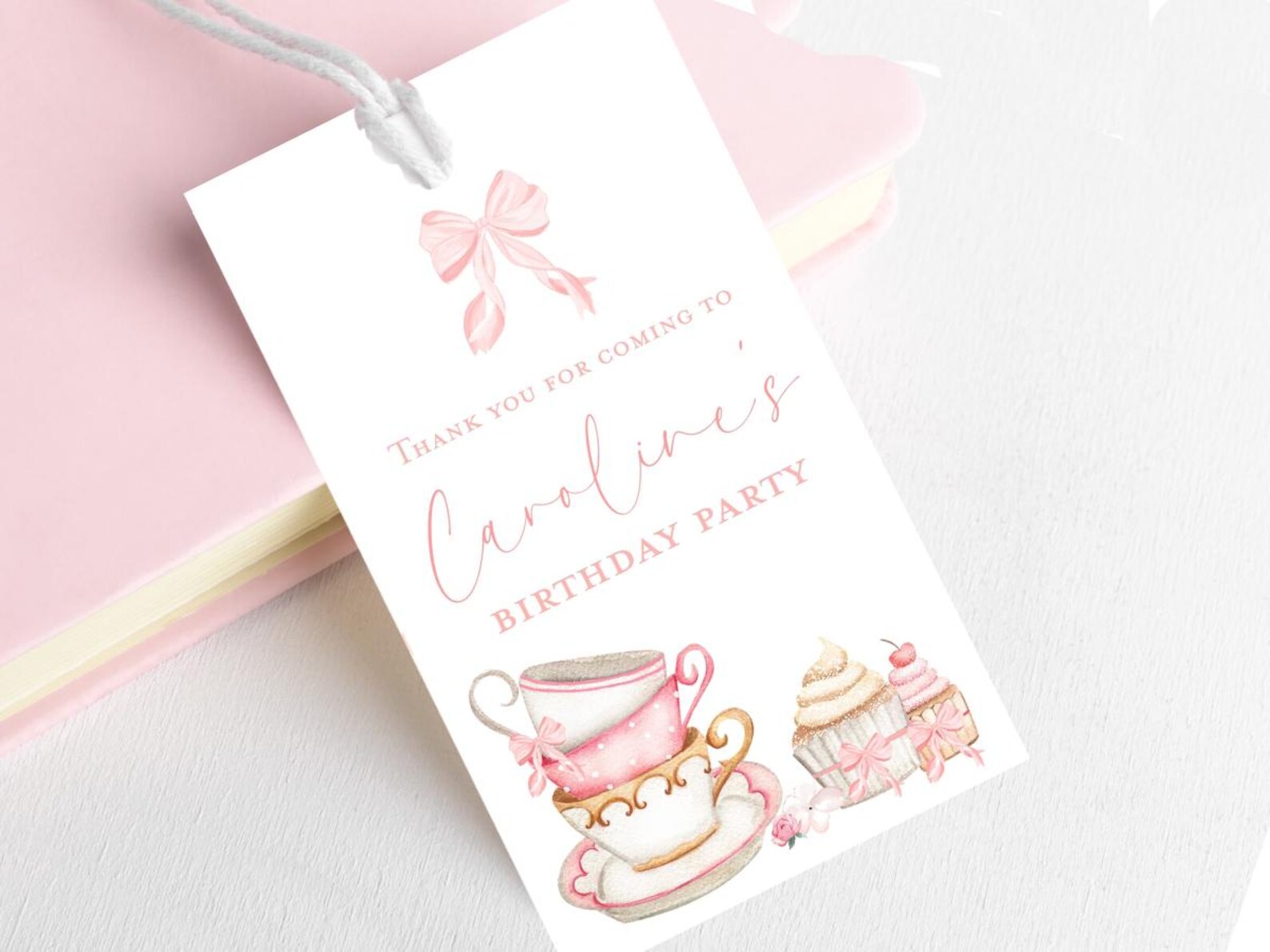 Tea Party Favor Tag, Tea for Two Tea for Three Birthday Party Thank You ...