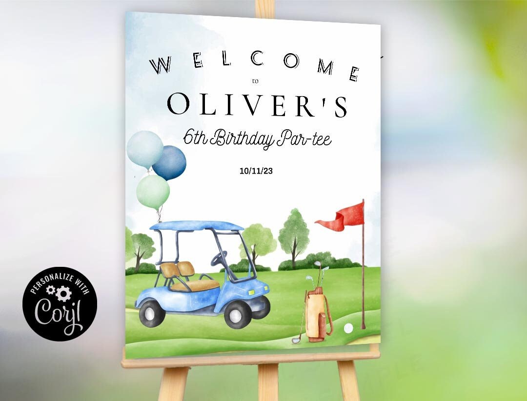 GOLF BIRTHDAY Party Decorations Golf Welcome Sign Golf Par-tee Welcome ...