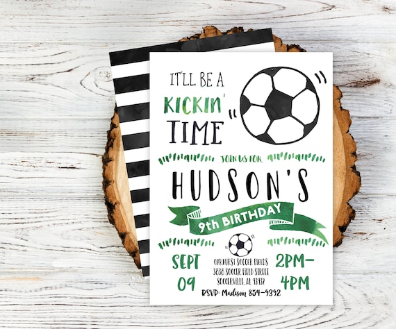 Editable SOCCER INVITATION SOCCER Birthday Party Invitation - Etsy