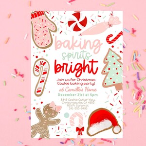 Baking Spirits Bright Christmas Cookie Invitation, Cookie Exchange ...