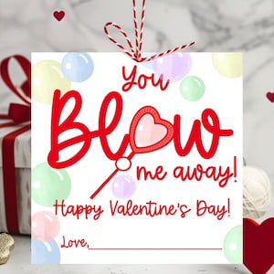 Printable Bubbles Valentine Tag Kids Classroom Valentine's Day Pass Out ...