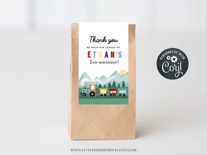 Train Birthday Favor Tag, Train Birthday Party Favor Tag, Choo Choo ...