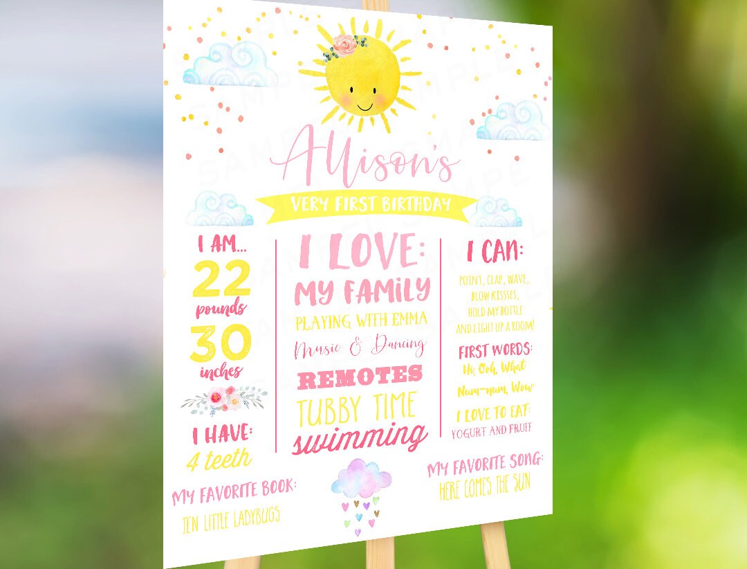 Sunshine Milestone Poster Sunshine First Birthday You Are My - Etsy